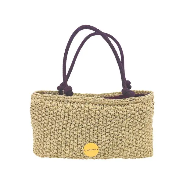 HILO DE MAR Hand-knitted Bag With Detachable Chain Strap - Gold