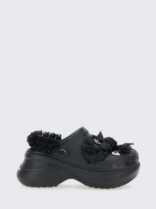 Balenciaga X Crocs Embellished Platform Eva Mules - Black