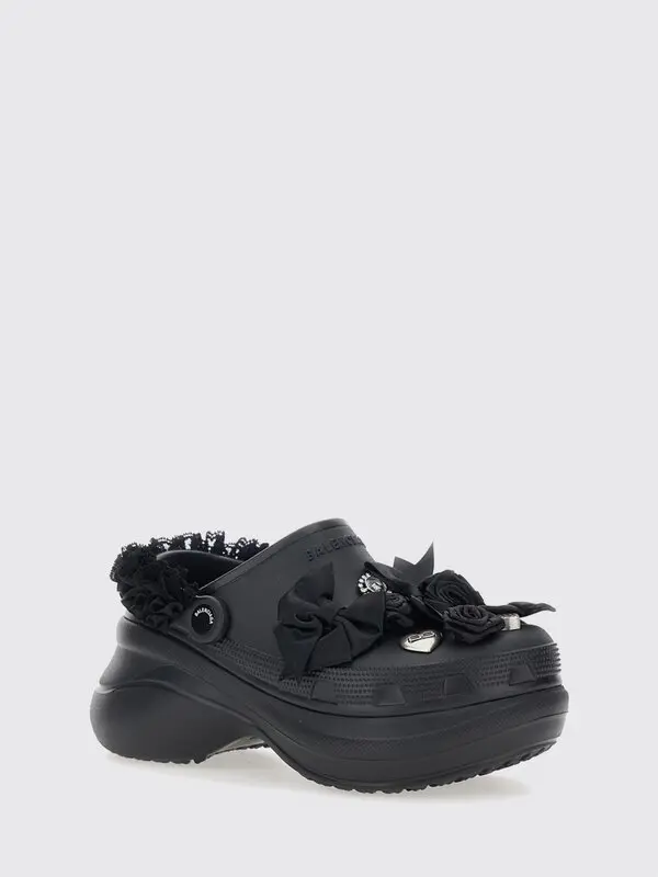 Balenciaga X Crocs Embellished Platform Eva Mules - Black