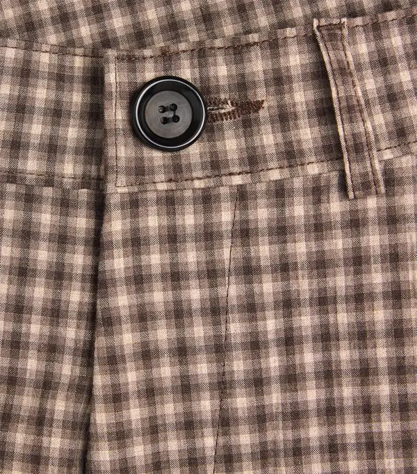 Oliver Peoples Pleated Check Chino Shorts