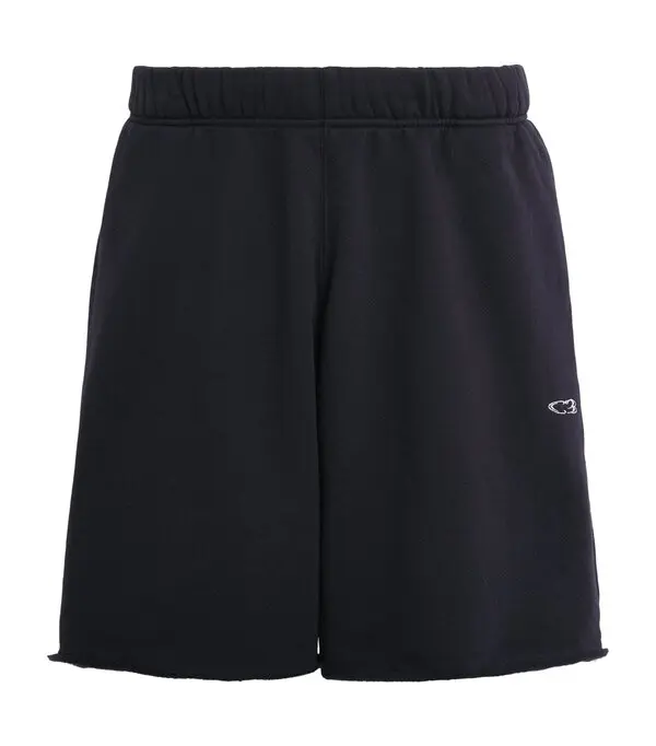COLE BUXTON Cotton Jersey Sweatshorts With Raw Edge Hem