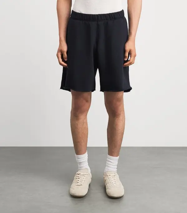 COLE BUXTON Cotton Jersey Sweatshorts With Raw Edge Hem
