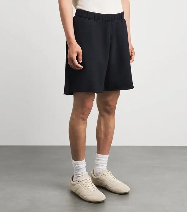 COLE BUXTON Cotton Jersey Sweatshorts With Raw Edge Hem