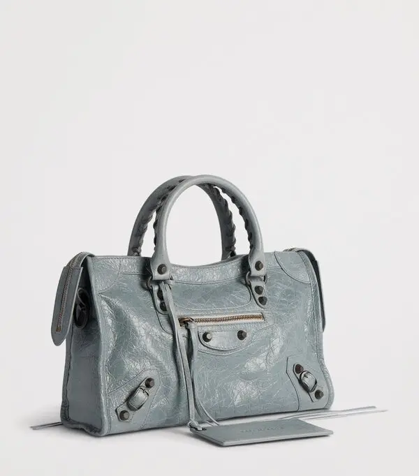 Balenciaga Small Lambskin Le City Top Handle Bag - Blue