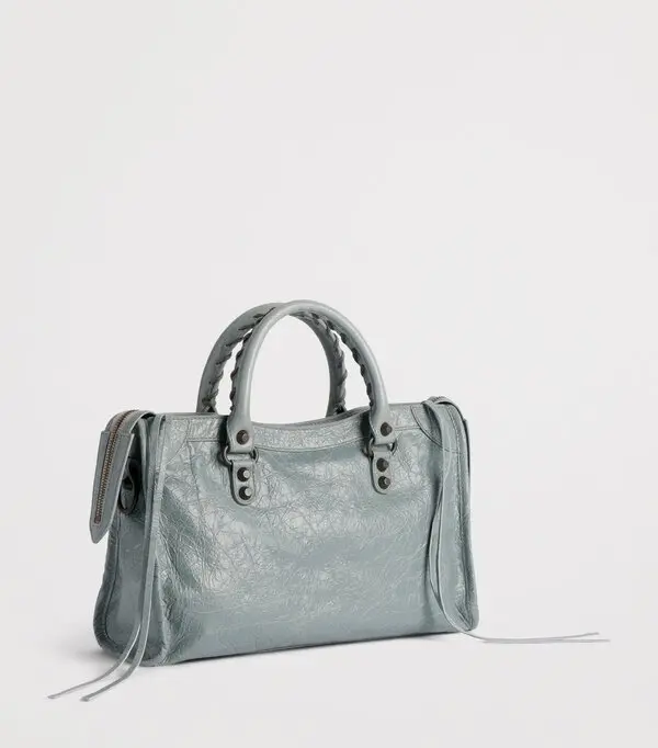 Balenciaga Small Lambskin Le City Top Handle Bag - Blue