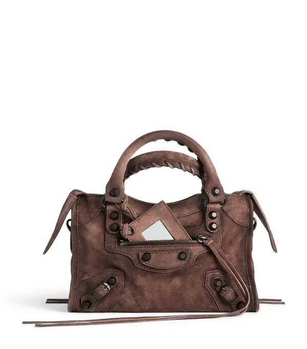 Balenciaga Mini Suede Le City Top-handle Bag
