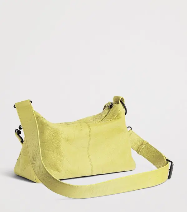 Balenciaga Mini Lambskin Le City Moto Shoulder Bag - Yellow