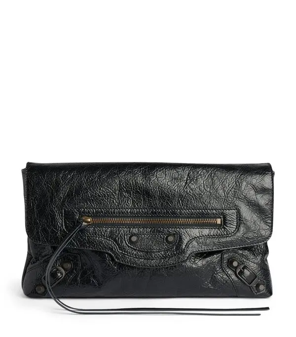 Balenciaga Lambskin Le City Clutch Bag - Black