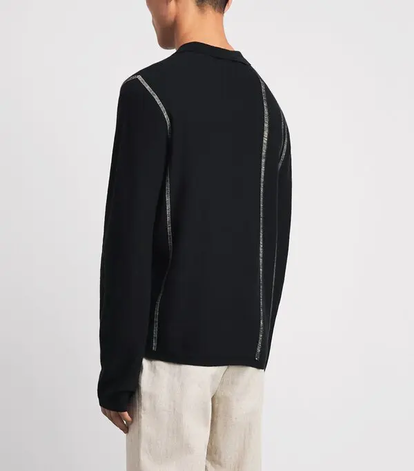 Commas Cotton-cashmere Stripe Cardigan