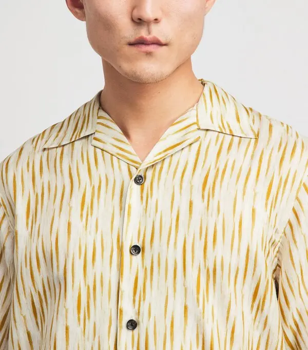 Commas Cotton-silk Brushstroke Shirt - Yellow