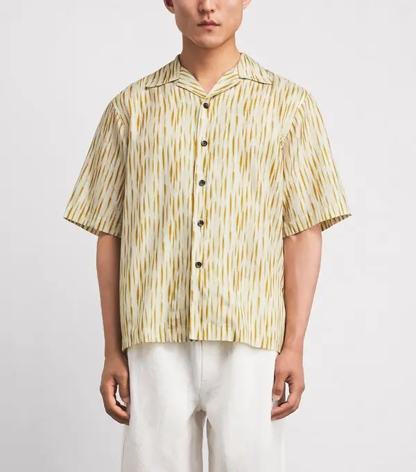 Commas Cotton-silk Brushstroke Shirt - Yellow