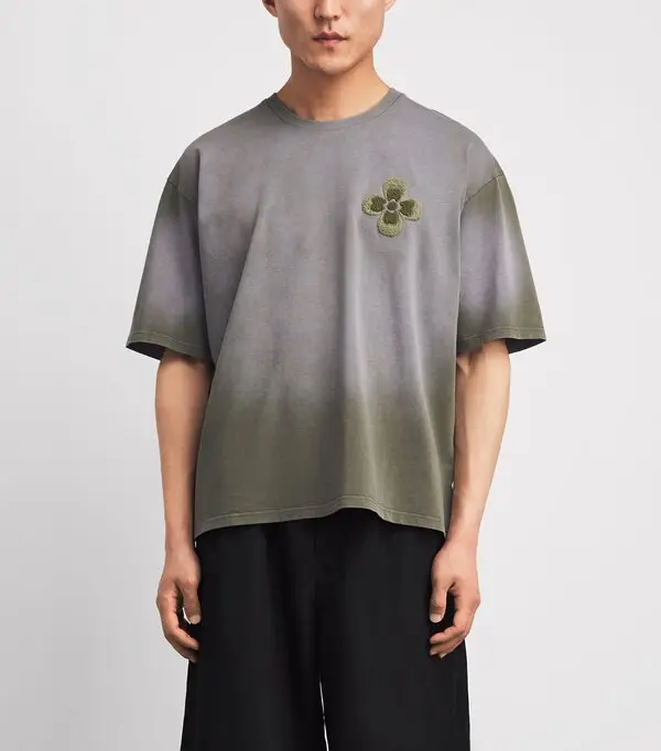 Commas Dégradé Embroidered T-shirt - Green