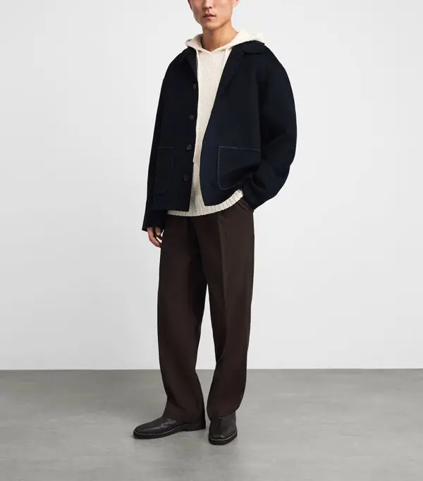 Commas Cotton Knit Hoodie - White