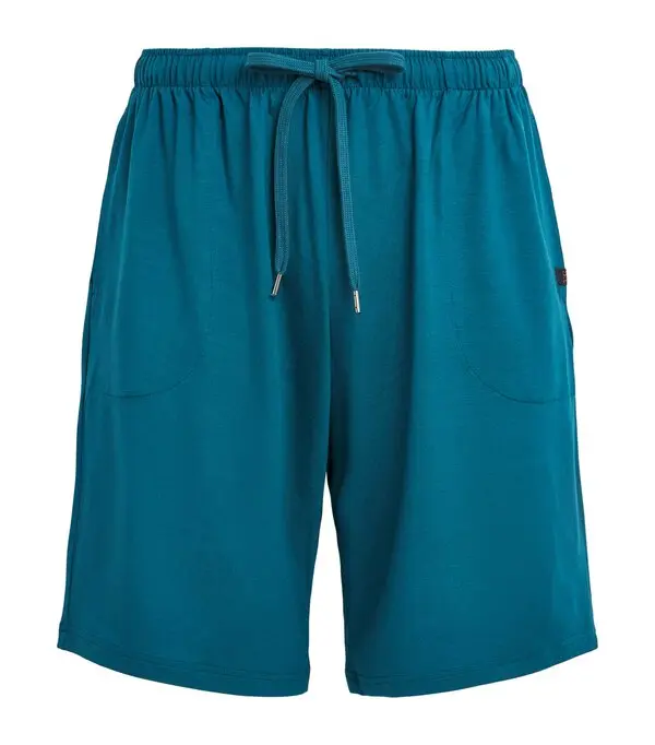 Derek Rose Basel Drawstring Modal Blend Shorts - Blue