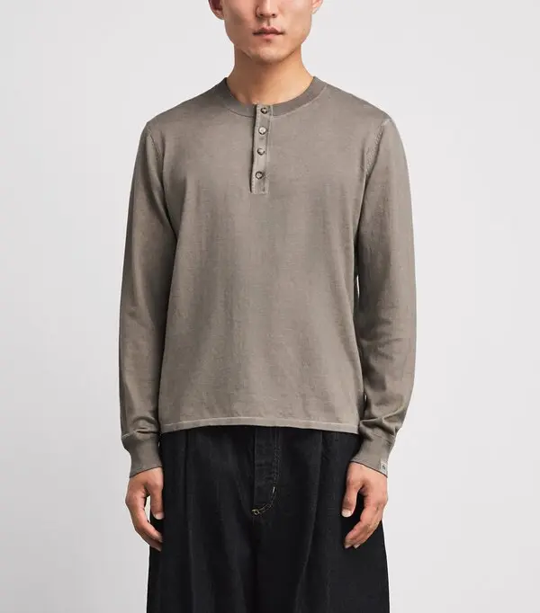 Rag & Bone Supima Cotton Henley T-shirt - Grey