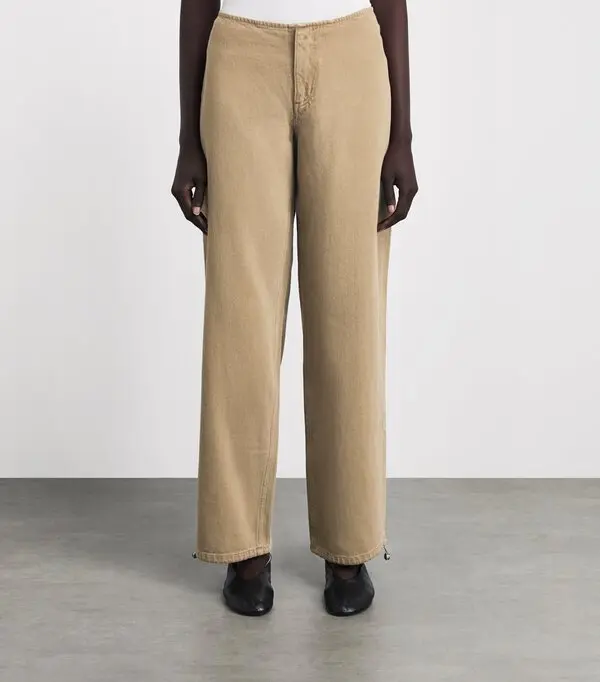 Still Here Drawstring Sport Low-rise Wide-leg Jeans