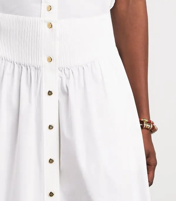 Tory Burch Poplin Buttoned Midi Skirt