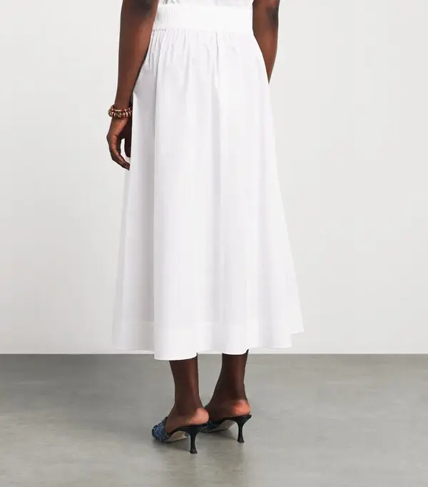 Tory Burch Poplin Buttoned Midi Skirt
