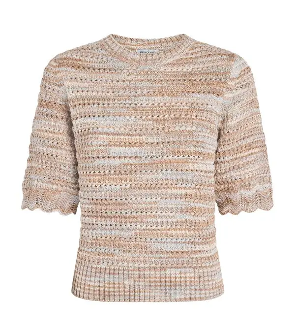 Veronica Beard Cotton-blend Short-sleeve Sweater