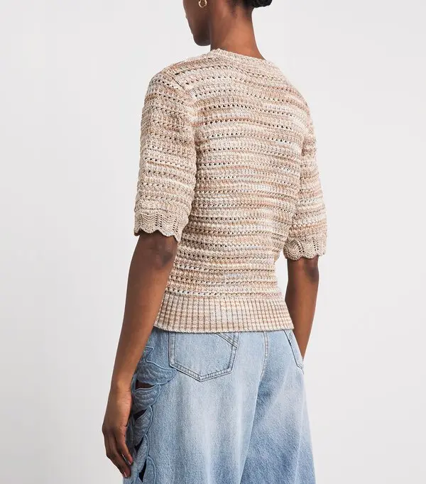 Veronica Beard Cotton-blend Short-sleeve Sweater