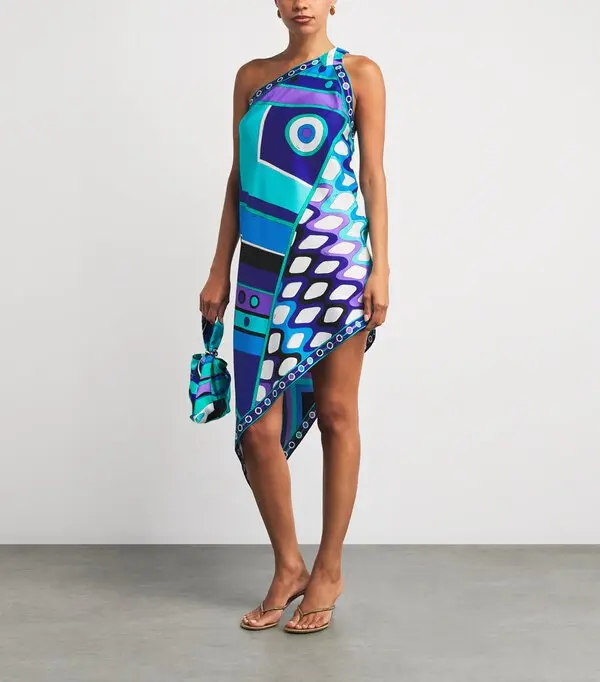 Emilio Pucci Silk Vivara One-shoulder Midi Dress