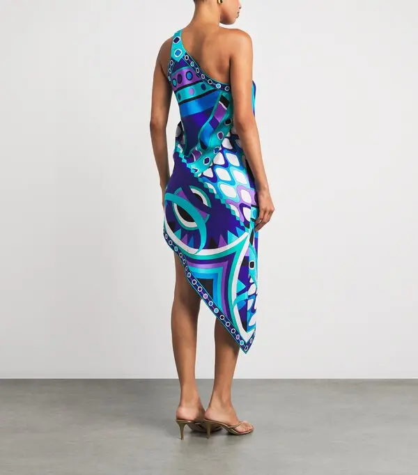 Emilio Pucci Silk Vivara One-shoulder Midi Dress