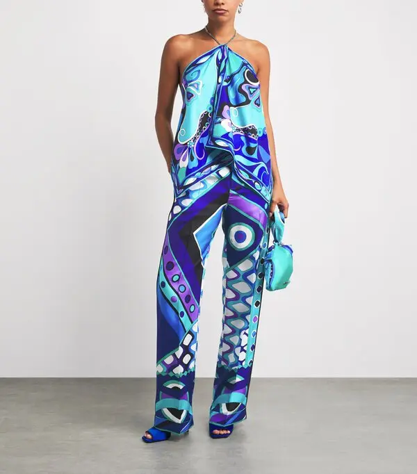 Emilio Pucci Silk Vivara Wide-leg Trousers