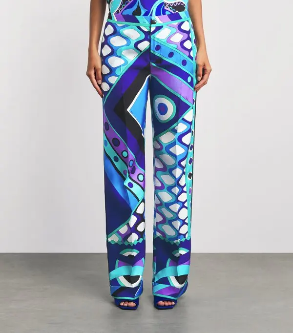 Emilio Pucci Silk Vivara Wide-leg Trousers