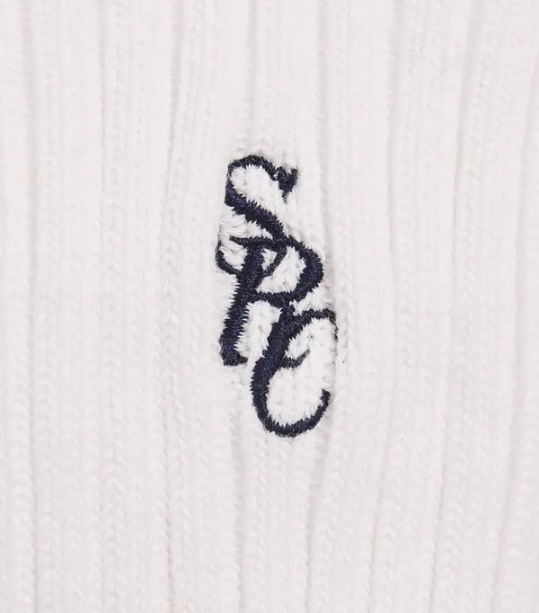 SPORTY & RICH Ribbed Embroidered Socks