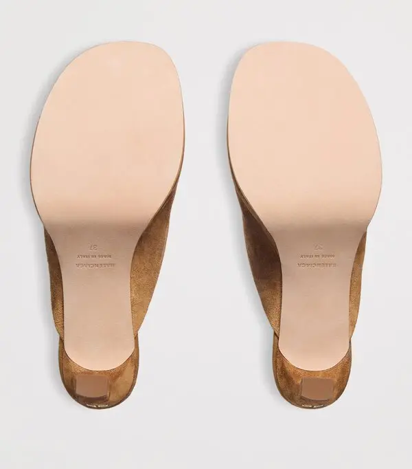 Balenciaga Suede Fargo Heeled Mules 80
