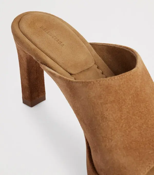 Balenciaga Suede Fargo Heeled Mules 80