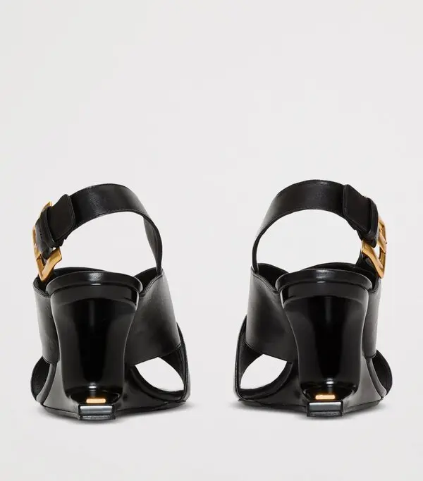 Balmain Leather Anthem No-wedge Heeled Sandals 75