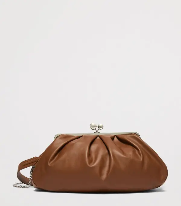 Max Mara Large Leather Pasticcino Clutch Bag