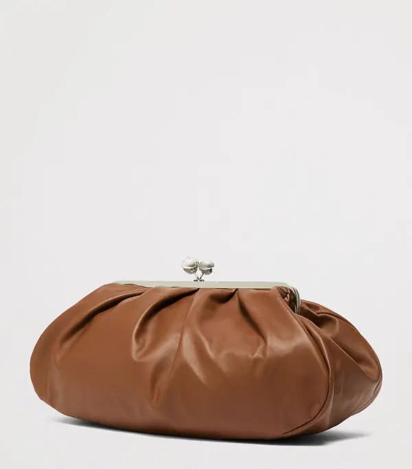 Max Mara Large Leather Pasticcino Clutch Bag