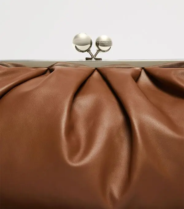 Max Mara Large Leather Pasticcino Clutch Bag