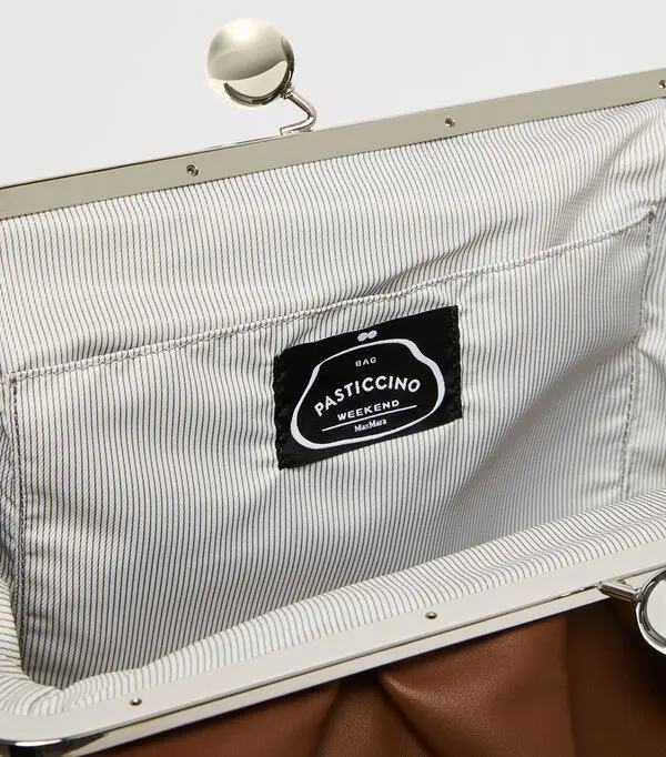 Max Mara Large Leather Pasticcino Clutch Bag