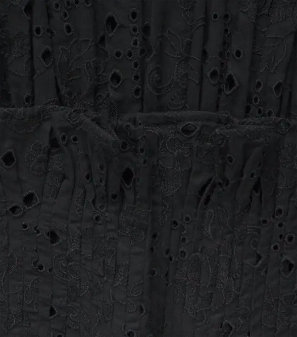 Tory Burch Broderie Anglaise Midi Dress - Black