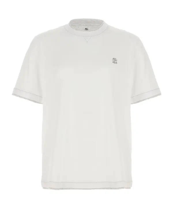 Brunello Cucinelli Logo Embroidered Layered T-shirt