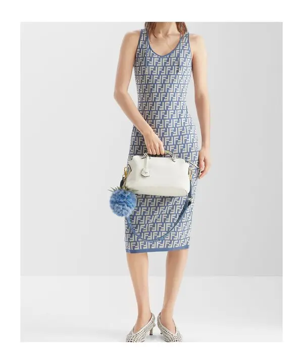 Fendi Monogrammed Sleeveless Ribbed Dress