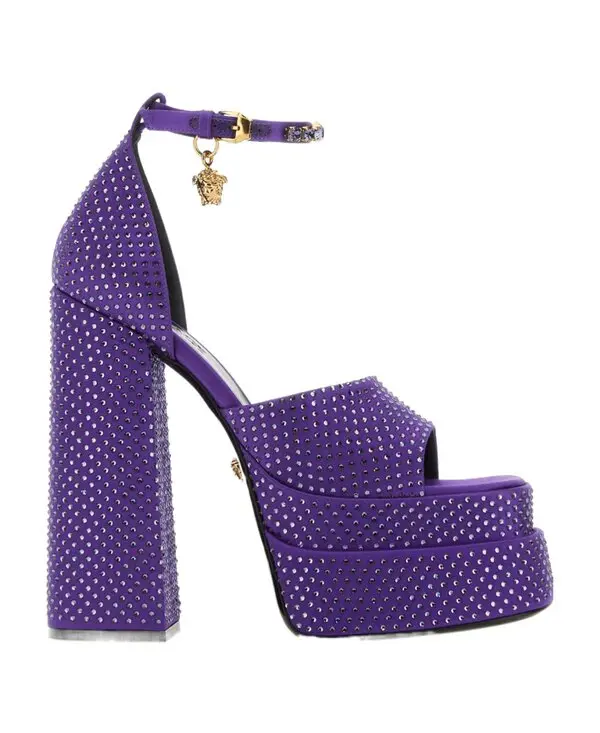 Versace Medus Aevitas Embellished Platform Sandals - Blue