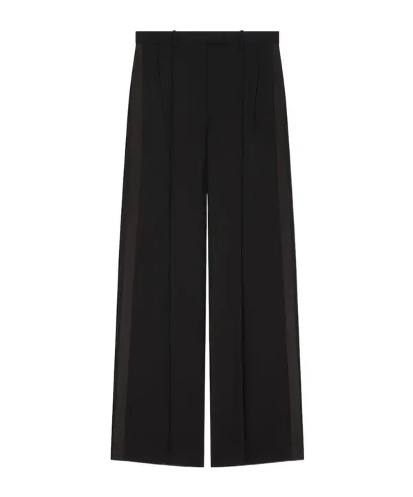 Givenchy Double Pleat Tuxedo Pants In Wool And Mohair - Black