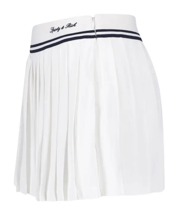 SPORTY  RICH Sporty & Rich Pleated Midi Skirt With Logo Embroidery