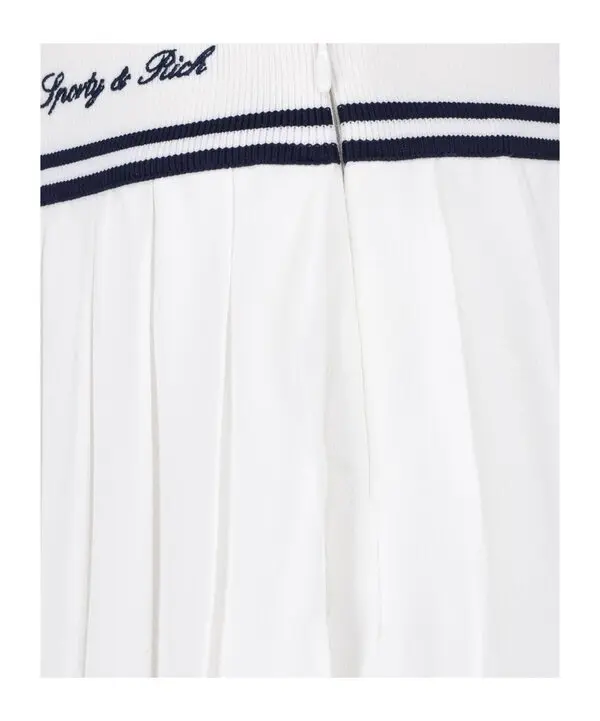 SPORTY  RICH Sporty & Rich Pleated Midi Skirt With Logo Embroidery