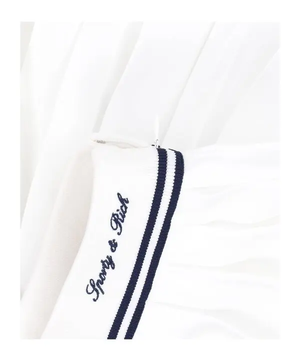 SPORTY  RICH Sporty & Rich Pleated Midi Skirt With Logo Embroidery