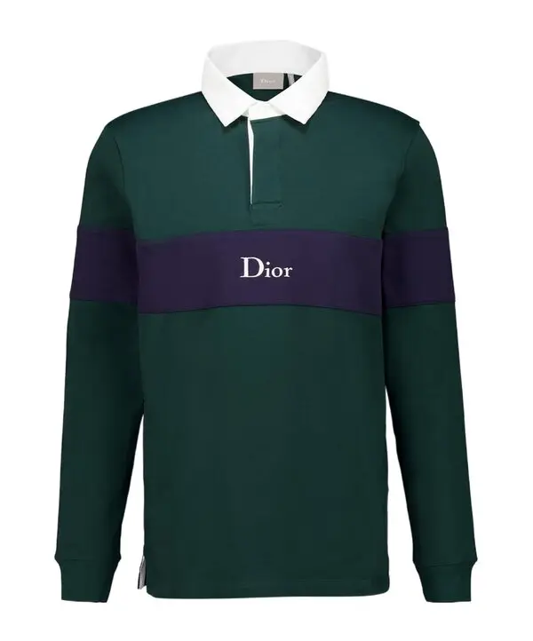 Dior Logo Long-sleeve Polo Shirt