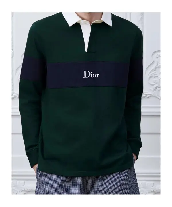 Dior Logo Long-sleeve Polo Shirt