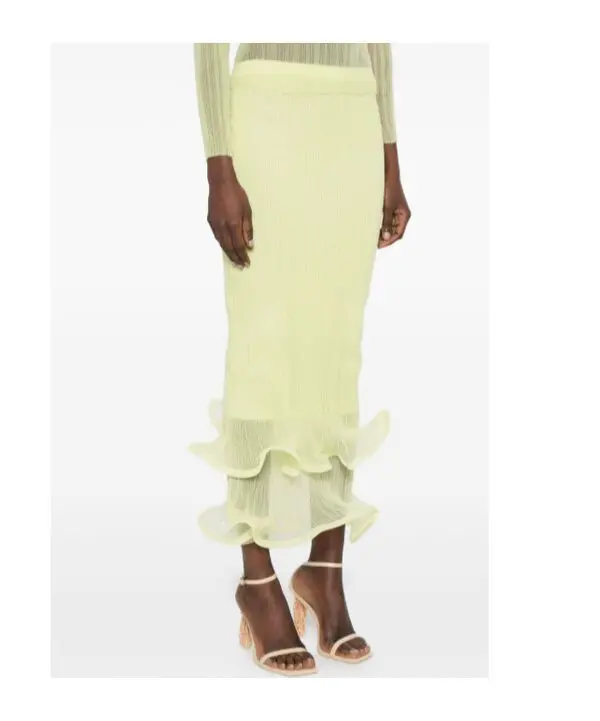 Simkhai Midi Skirt With Ruffled Hem