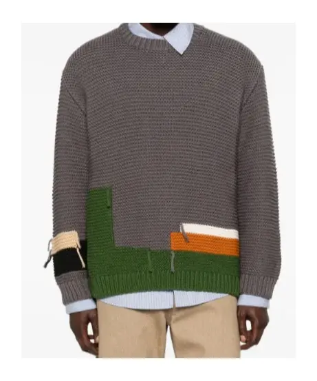 You Must Create Color-blocked Patchwork Sweater
