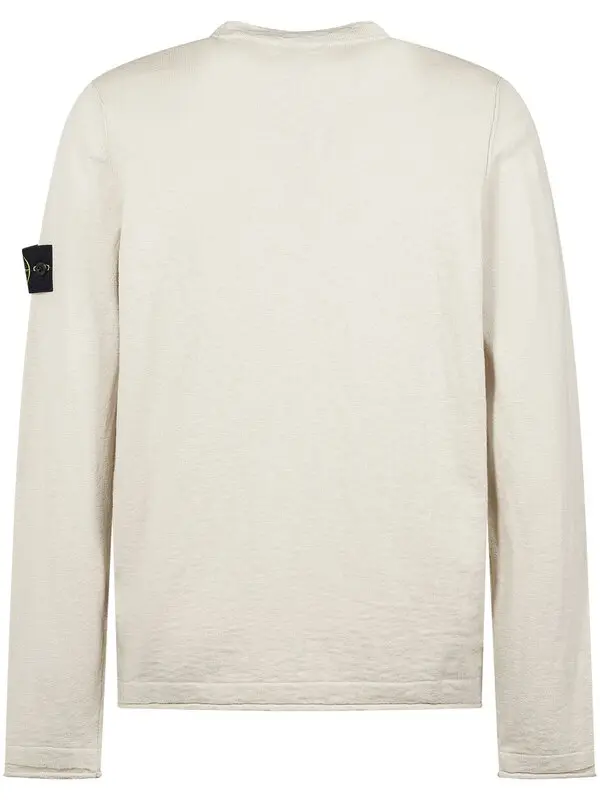Stone Island Logo Patch Crewneck Sweater - Sand-colored