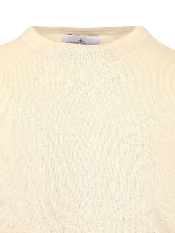 Stone Island Logo Patch Crewneck Sweater - Sand-colored
